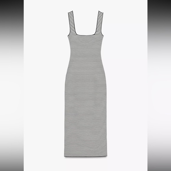 Zara | Dresses | Zara Stretch Square Neck Dress | Poshmark